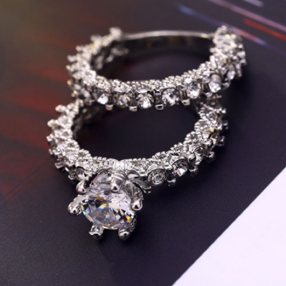 Jewelry | New Cz 925 Silver Ring Wedding Set | Poshmark